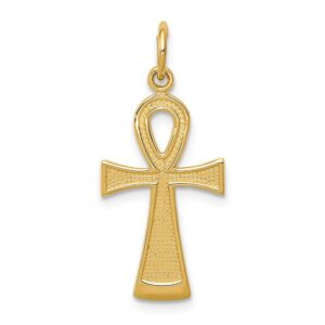 jewels by lux 14k yellow gold ankh cross charm