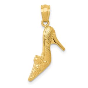 jewels by lux 14k yellow gold tulip high heel shoe pendant