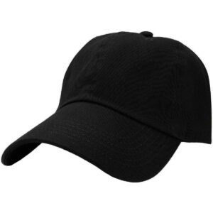 falari classic baseball cap dad hat 100% cotton soft adjustable size black