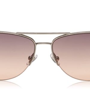 Fossil Women's FOS3062s Aviator Sunglasses, Ruthenium Nude, 57 mm