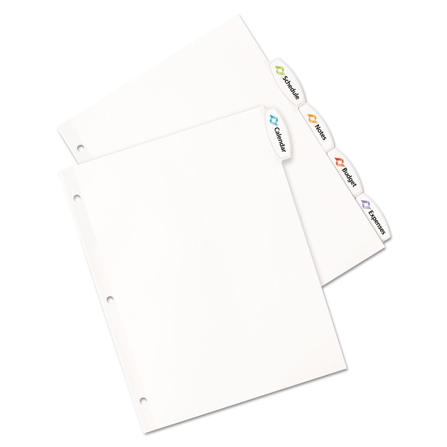 Avery Big Tab Printable White Label Dividers with Easy Peel, 5 Tabs, 20 Sets (14434)