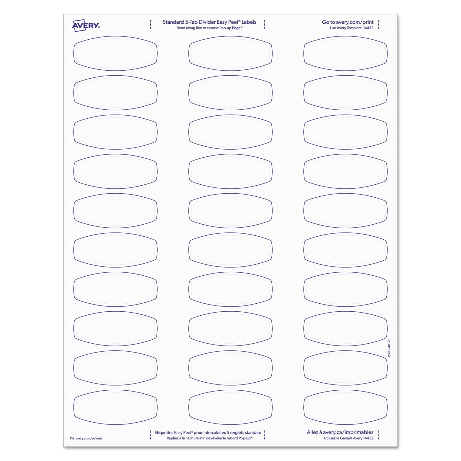 Avery Big Tab Printable White Label Dividers with Easy Peel, 5 Tabs, 20 Sets (14434)