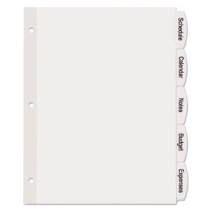 Avery Big Tab Printable White Label Dividers with Easy Peel, 5 Tabs, 20 Sets (14434)