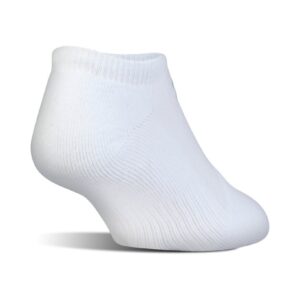 Under Armour Unisex-Adult Cotton No Show Socks, Multipairs, White/Gray (6 Pairs), Large