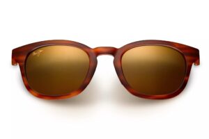 maui jim men's and women's koko head polarized classic sunglasses, matte tortoise/hcl® bronze, small