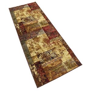 Unique Loom Barista Collection Area Rug - Arusha (2' 2" x 6' 1" Runner, Beige/ Black)