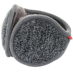 lerben unisex knit adjustable wrap around ear muffs winter warm fur ear warmers gray