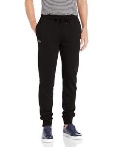 lacoste mens sport fleece jogger trackpant, black, medium us