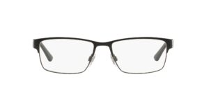 polo ralph lauren men's ph1147 rectangular prescription eyewear frames, matte black/demo lens, 56 mm