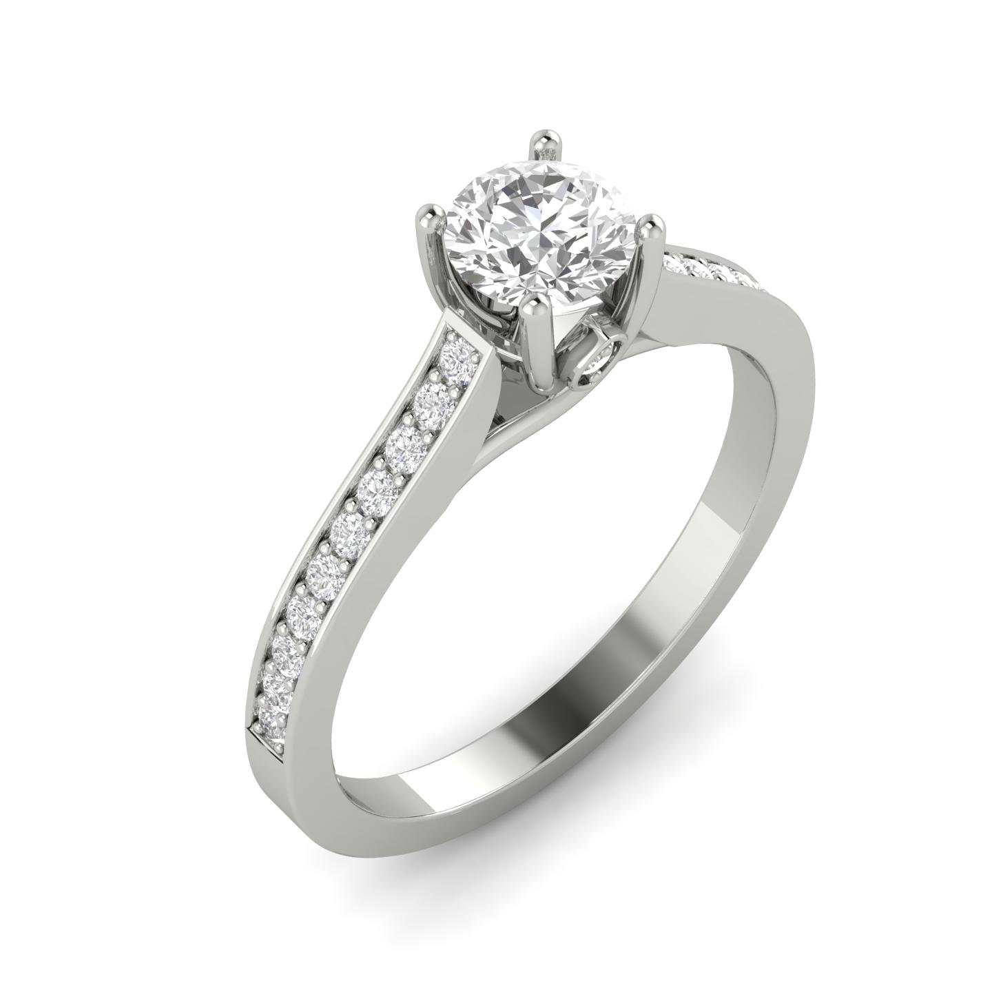 Sk Jewel,Inc 1/2ctw Diamond Engagement Ring in 10k White Gold (H-I, I2-I3, Size 5.5)