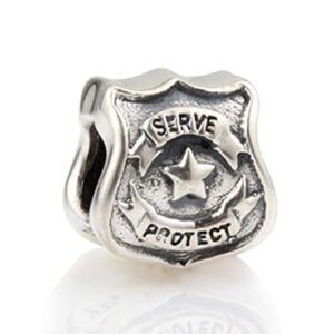 artcharm shield charm 925 sterling silver to serve and protect charm european style bead charm