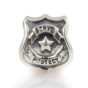 ARTCHARM Shield Charm 925 Sterling Silver To Serve and Protect Charm European Style Bead Charm