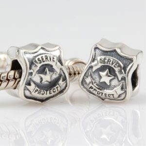 ARTCHARM Shield Charm 925 Sterling Silver To Serve and Protect Charm European Style Bead Charm