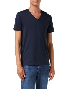 a|x armani exchange men's basic pima v neck tee, navy, x-large