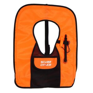 scuba choice snorkel vest with front pocket & whistle, orange, x-large