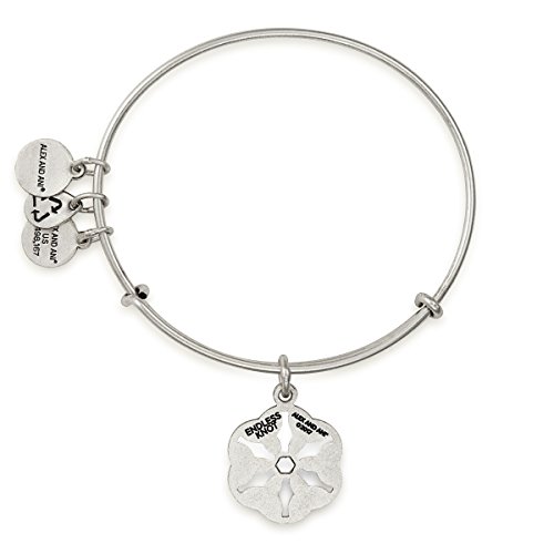 Alex and Ani Classics Expandable Bangle for Women, Endless Knot III Charm, Rafaelian Silver Finish, 2 to 3.5 in