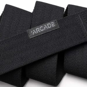 Arcade The Original Unisex Adventure Belt, Heavy Duty Elastic Webbing, Non-Metal Travel Friendly Buckle, Midnighter Black