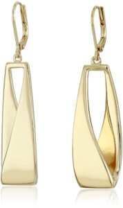 anne klein goldtone linear drop earrings