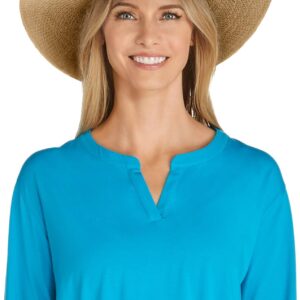 Coolibar UPF 50+ Women's Perla Packable Wide Brim Hat - Sun Protective (One Size- Tan)