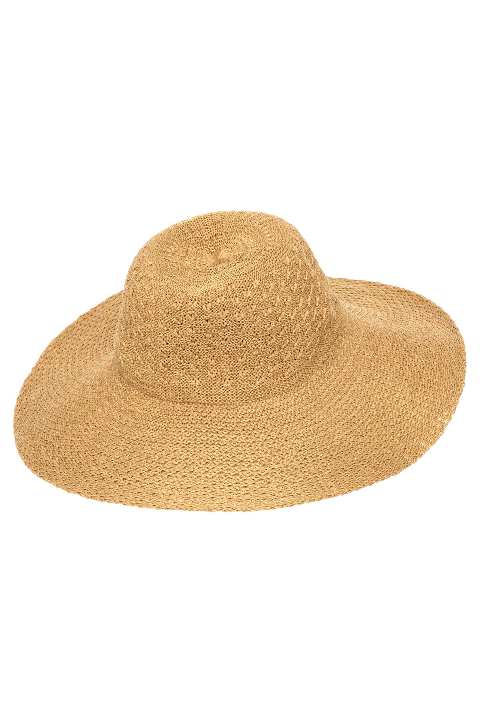 Coolibar UPF 50+ Women's Perla Packable Wide Brim Hat - Sun Protective (One Size- Tan)