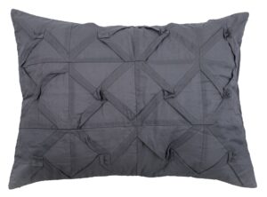 rizzy home | bt1713 | standard sham | 20"x26" gray/neutral/ solid textured