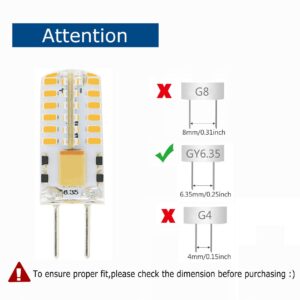 Lamsky G6.35 GY6.35 Bi-Pin Base LED Bulb 12V/24V 2.5 Watt Warm White 3000K Non-dimmable 30W Equivalent(4-Pack)