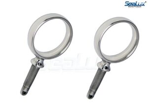 sealux 316 stainless steel i.d. 2" round oarlock heavy duty 1/2"x 2" shaft for boat/kayak (pair)