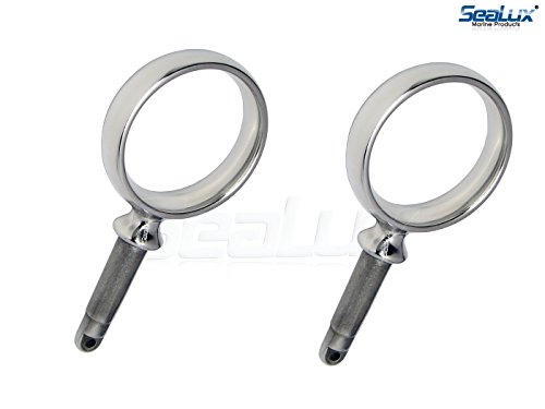 SeaLux 316 Stainless Steel I.d. 2" Round Oarlock Heavy Duty 1/2"x 2" Shaft for Boat/Kayak (Pair)