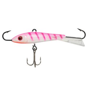 northland fishing tackle puppet minnow darting fishing and ice fishing lure for walleye, pike, trout, and panfish, uv pink tiger, 1/4 oz, 1/cd