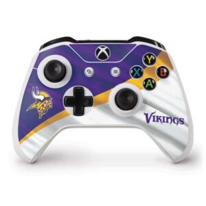 skinit decal gaming skin compatible with xbox one s controller - officially licensed nfl minnesota vikings design