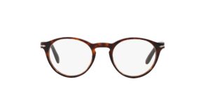 persol women's po3092v round prescription eyewear frames, havana/demo lens, 50 mm