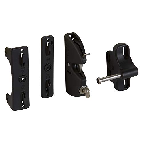 National Hardware V6201 LTCH BLK N346-201 4-9/16" LokkLatch Automatic Keyed Gate Lock Latch in Black