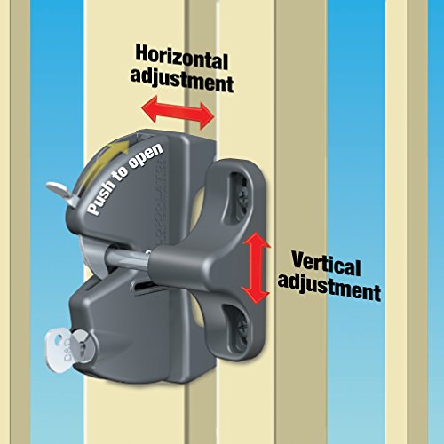 National Hardware V6201 LTCH BLK N346-201 4-9/16" LokkLatch Automatic Keyed Gate Lock Latch in Black