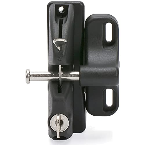 National Hardware V6201 LTCH BLK N346-201 4-9/16" LokkLatch Automatic Keyed Gate Lock Latch in Black