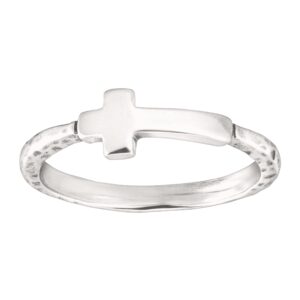 silpada 'simplex cross' horizontal cross textured ring in sterling silver, size 8, size 8