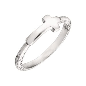 Silpada 'Simplex Cross' Horizontal Cross Textured Ring in Sterling Silver, Size 8, Size 8