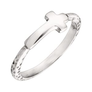 Silpada 'Simplex Cross' Horizontal Cross Textured Ring in Sterling Silver, Size 8, Size 8