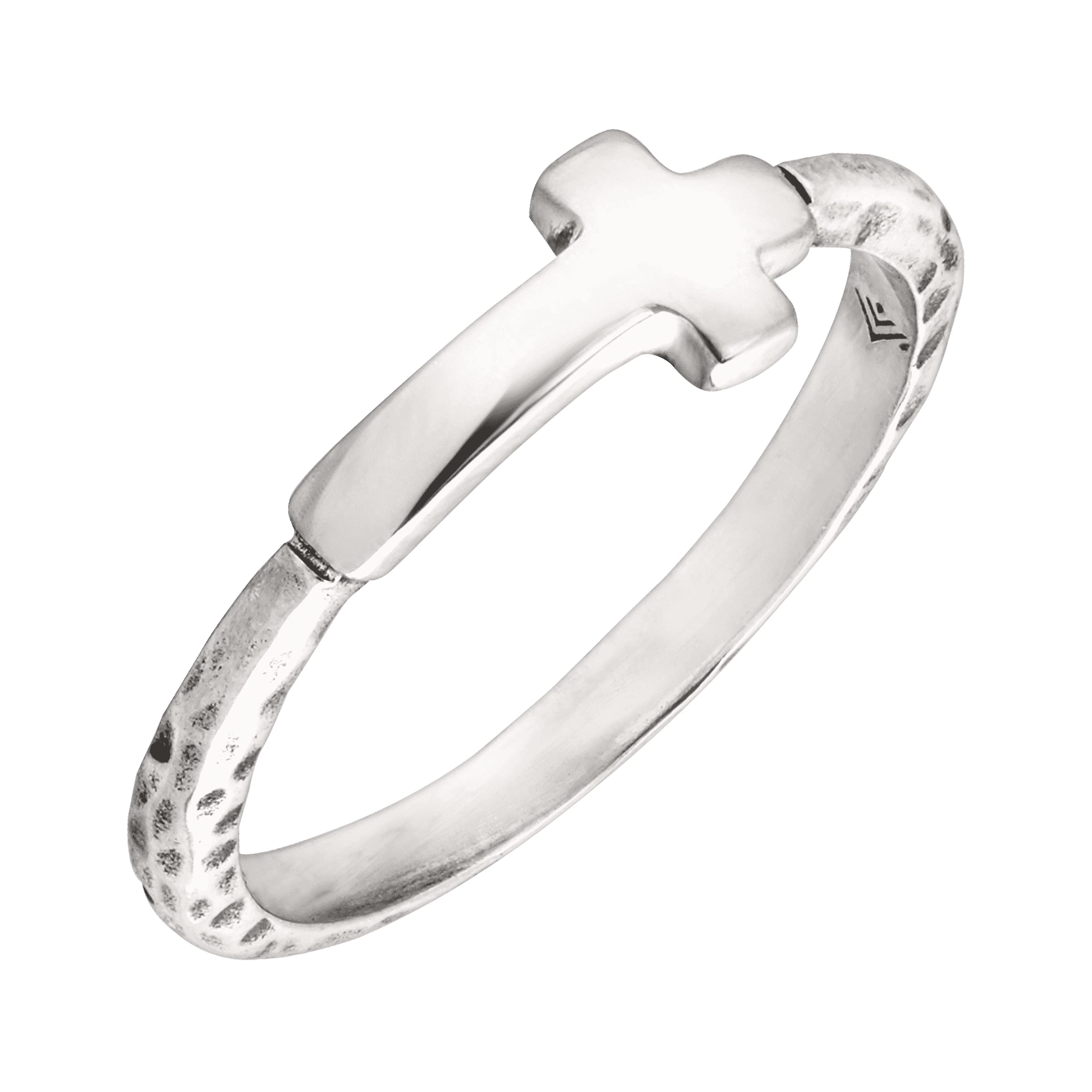 Silpada 'Simplex Cross' Horizontal Cross Textured Ring in Sterling Silver, Size 8, Size 8