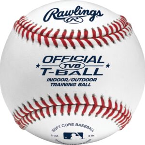 Rawlings Sponge Rubber Center Synthetic Cover Baseballs, Youth T-Ball, (Box of 24 Balls), TVBSW2-24