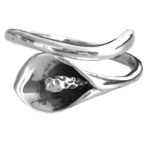 helen de lete vintage 3d calla flower 925 sterling silver ring for women