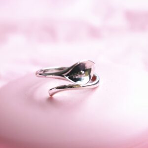 Helen de Lete Vintage 3D Calla Flower 925 Sterling Silver Ring For Women