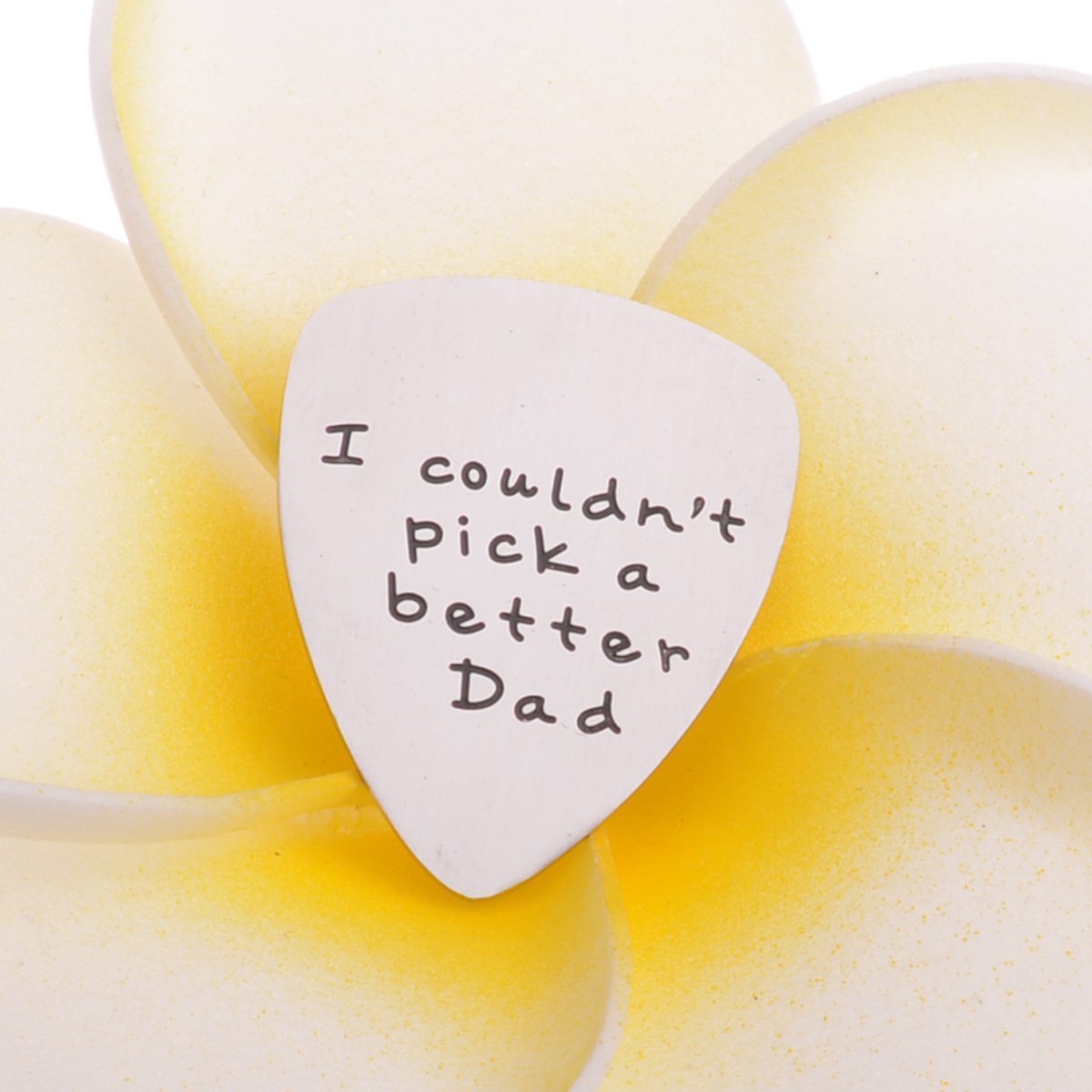 I Couldn't Pick a Better Dad Mens Stainless Steel Guitar Pick Gift for Daddy Papa Father