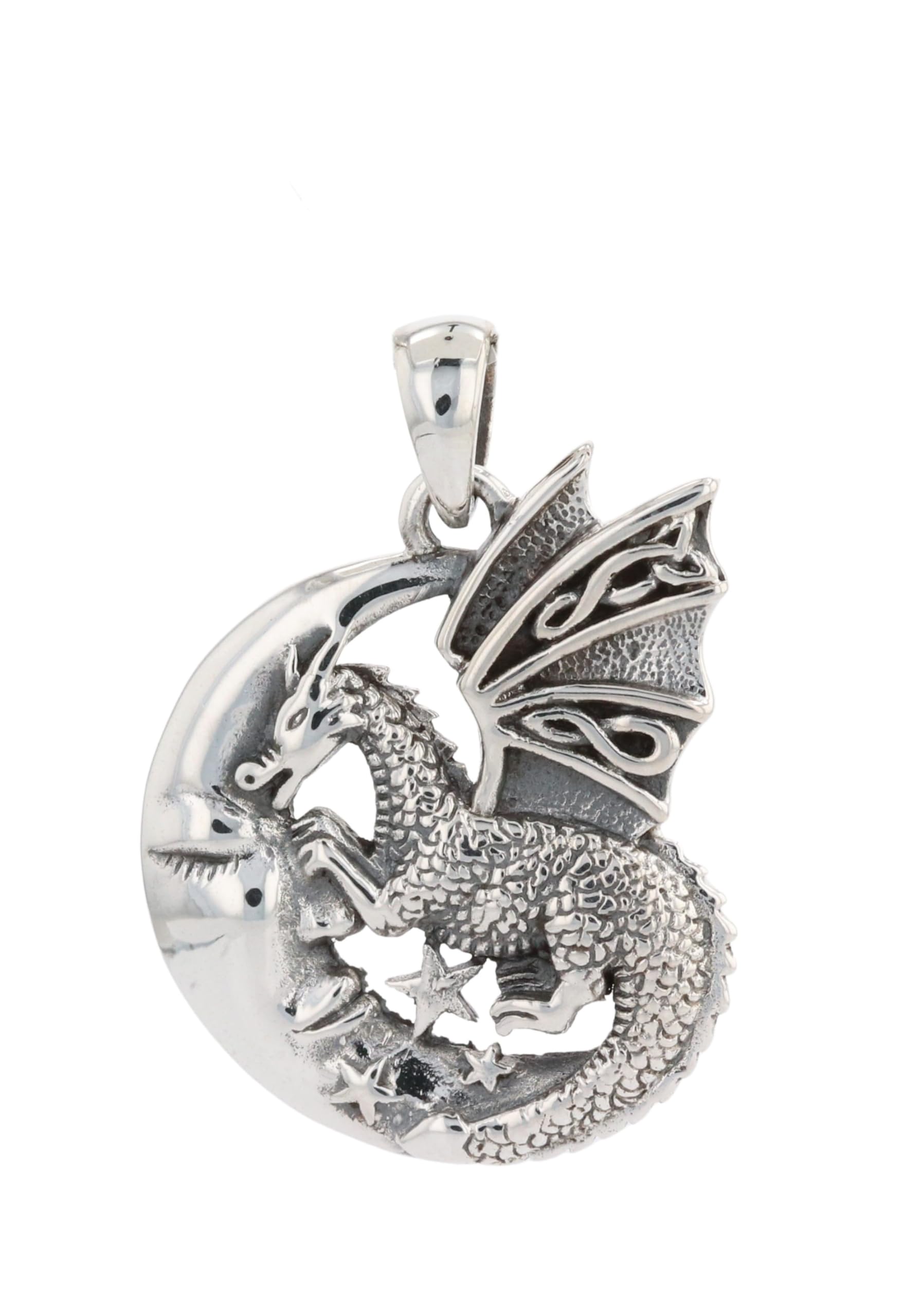 Jewelry Trends Sterling Silver Moon and Dragon Celtic Knot Pendant