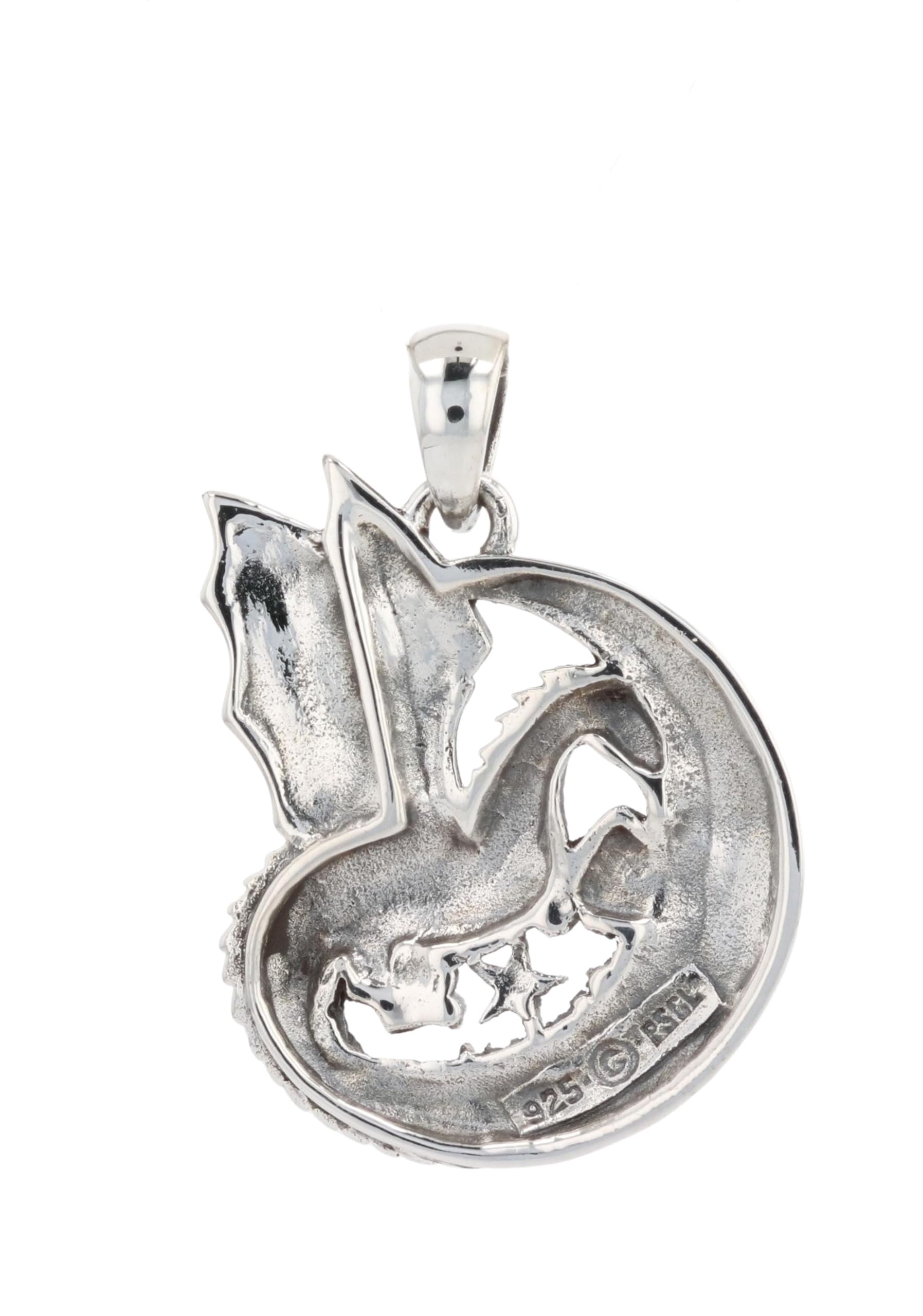 Jewelry Trends Sterling Silver Moon and Dragon Celtic Knot Pendant