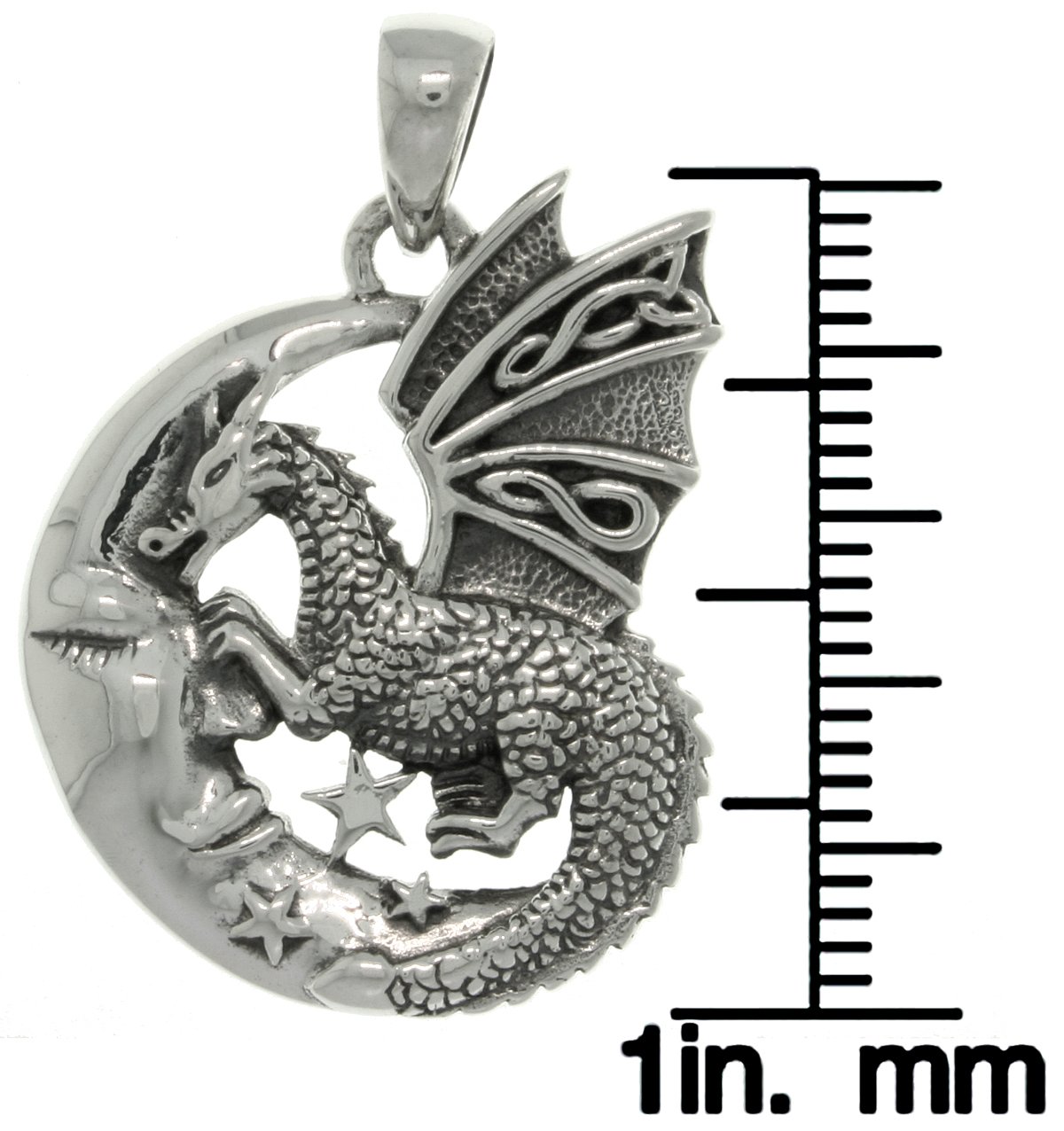 Jewelry Trends Sterling Silver Moon and Dragon Celtic Knot Pendant