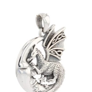 Jewelry Trends Sterling Silver Moon and Dragon Celtic Knot Pendant