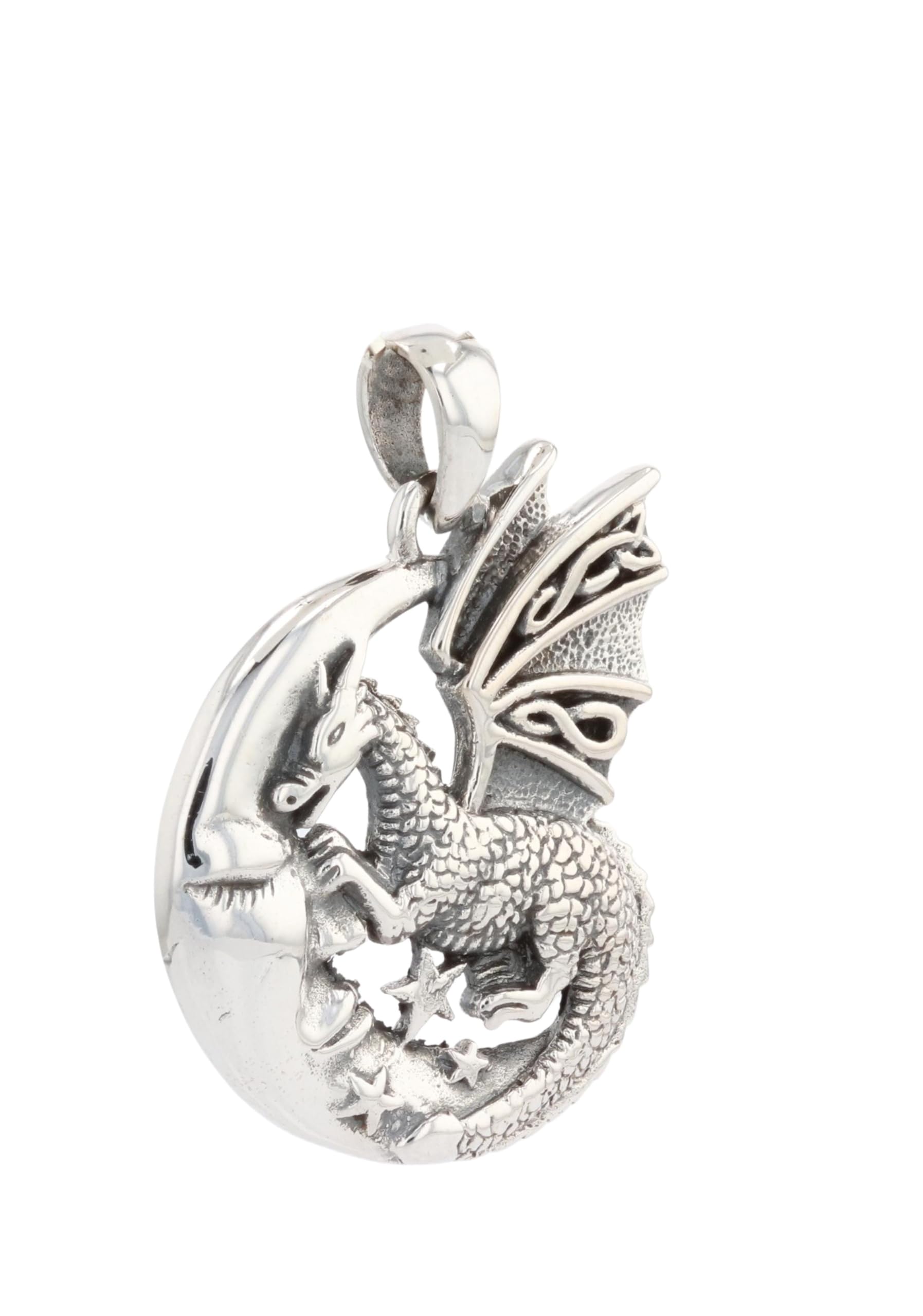 Jewelry Trends Sterling Silver Moon and Dragon Celtic Knot Pendant