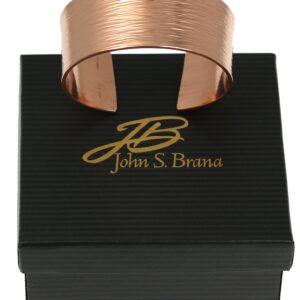 John S. Brana 1 Inch Wide Bark Copper Cuff Bracelet Handmade Jewelry - 100% Solid Uncoated Copper (8)