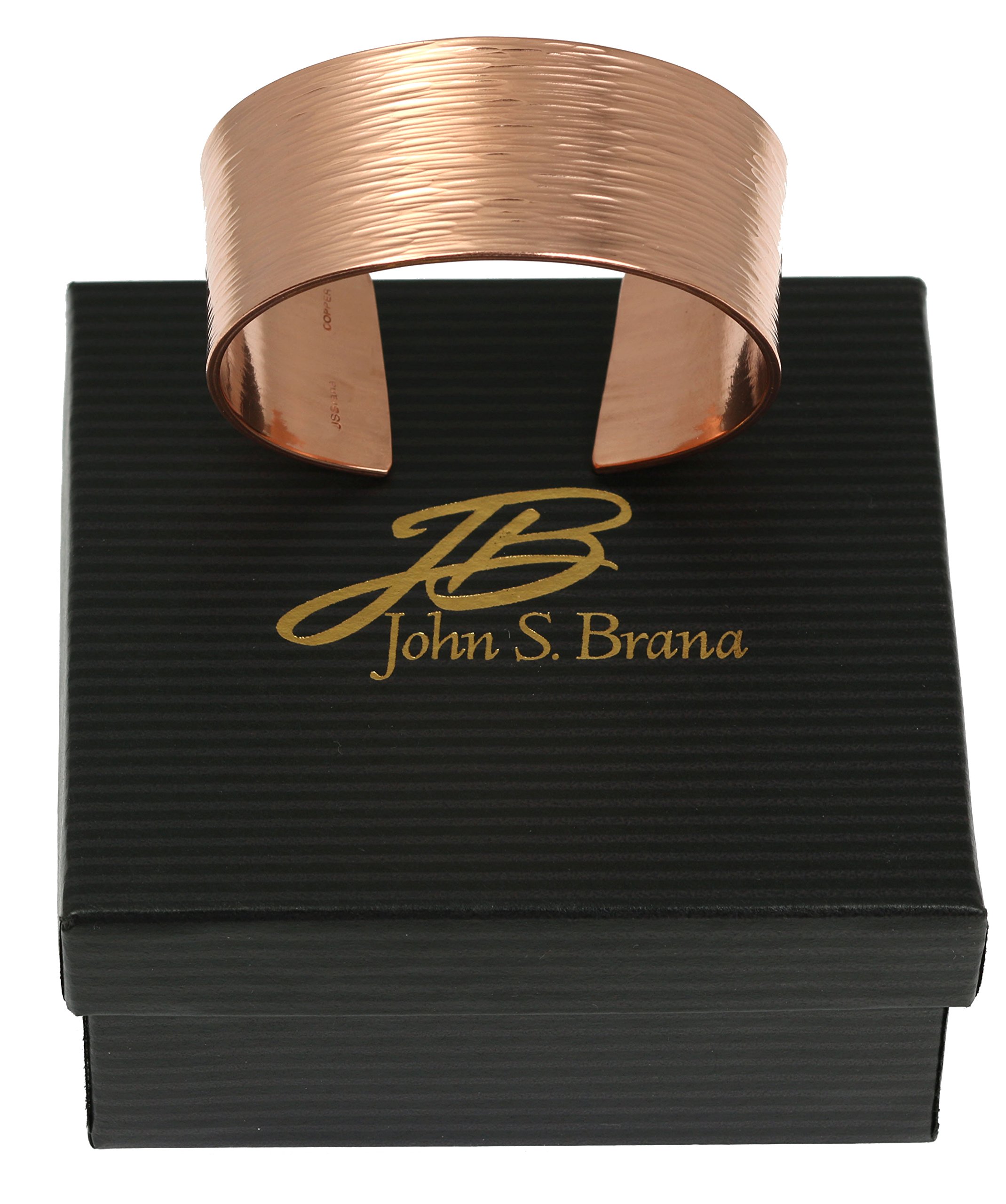 John S. Brana 1 Inch Wide Bark Copper Cuff Bracelet Handmade Jewelry - 100% Solid Uncoated Copper (8)