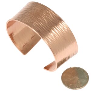 John S. Brana 1 Inch Wide Bark Copper Cuff Bracelet Handmade Jewelry - 100% Solid Uncoated Copper (8)